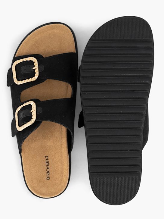 Graceland Slipper met voetbed Zwart | vanHaren